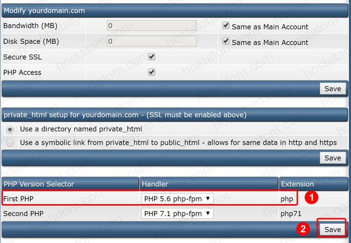 การเปลี่ยน PHP Version ให้กับ Website – HostAtom Knowledge Base