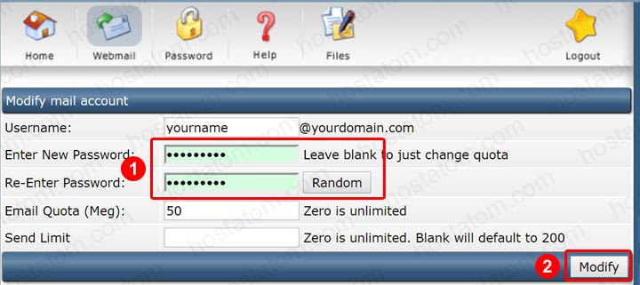 วิธีการเปลี่ยนรหัสผ่าน E-Mail Account - HostAtom Knowledge Base