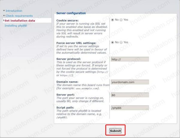วิธีการติดตั้ง phpBB - hostatom Knowledge Base