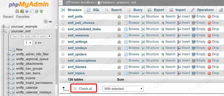 วิธีการเพิ่มประสิทธิภาพให้กับฐานข้อมูลผ่านทาง phpMyAdmin - HostAtom Knowledge Base