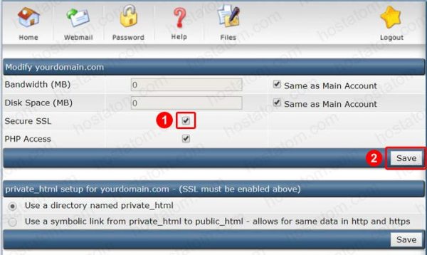 วิธีเปิดการใช้งาน SSL Certficate สำหรับโดเมน - hostatom Knowledge Base