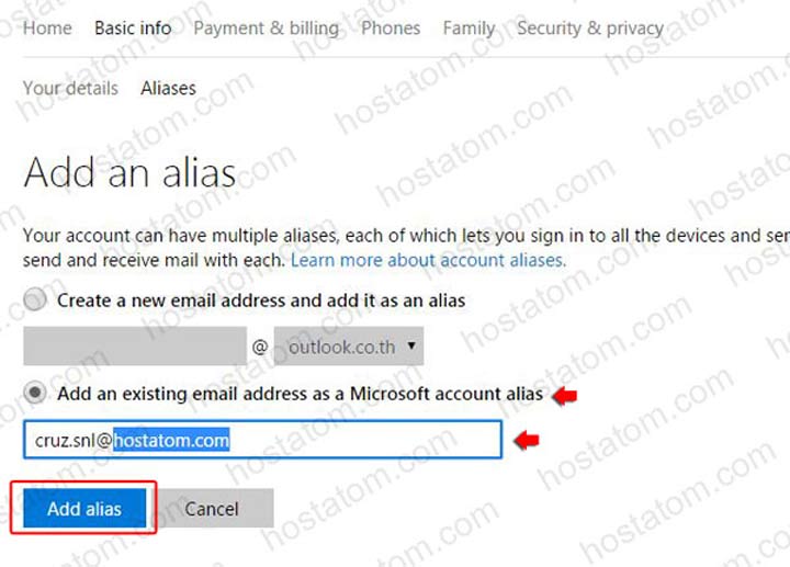 วิธีการตั้งค่า Hybrid E-mail Account กับ Hotmail - hostatom Knowledge Base