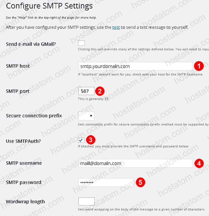 การตั้งค่าการส่ง E-Mail ด้วย SMTP ให้กับ WordPress – HostAtom Knowledge Base