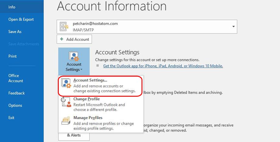 วิธีการตั้งค่าบัญชี Google G Suite ใน Microsoft Outlook - HostAtom Knowledge Base