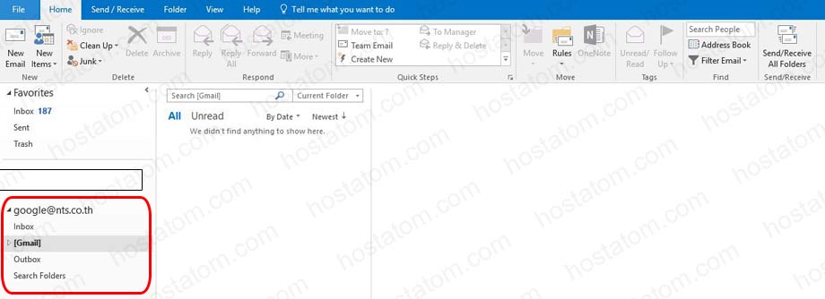 วิธีการตั้งค่าบัญชี Google G Suite ใน Microsoft Outlook - HostAtom Knowledge Base