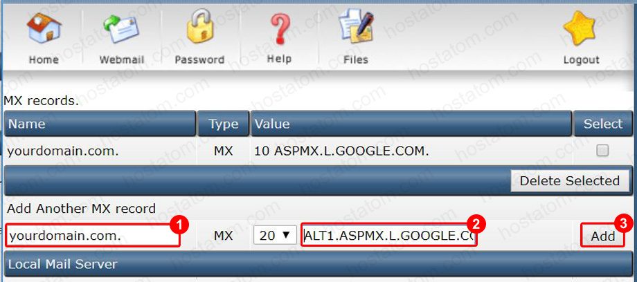 การตั้งค่า DNS สำหรับบริการ Google G Suite บน DirectAdmin - HostAtom Knowledge Base