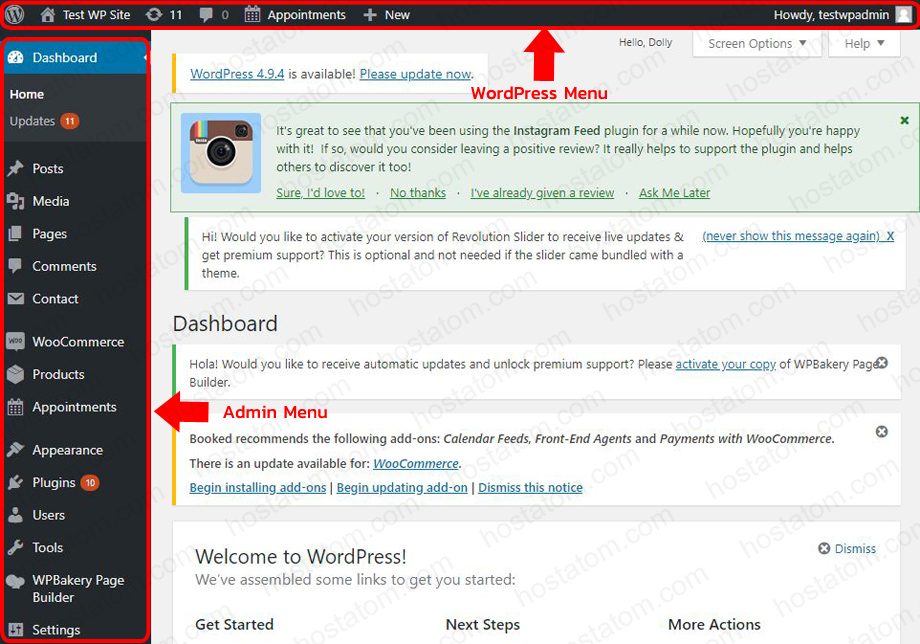 วิธีตั้งค่าเริ่มต้นให้กับ WordPress - HostAtom Knowledge Base