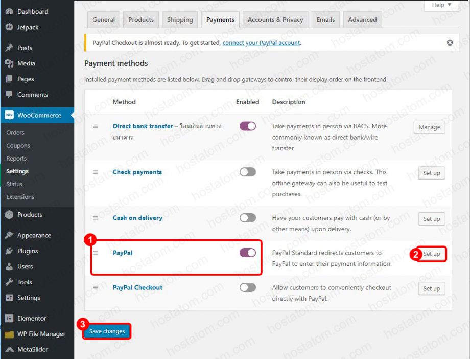 วิธีตั้งค่าการชำระเงินใน WooCommerce - hostatom Knowledge Base