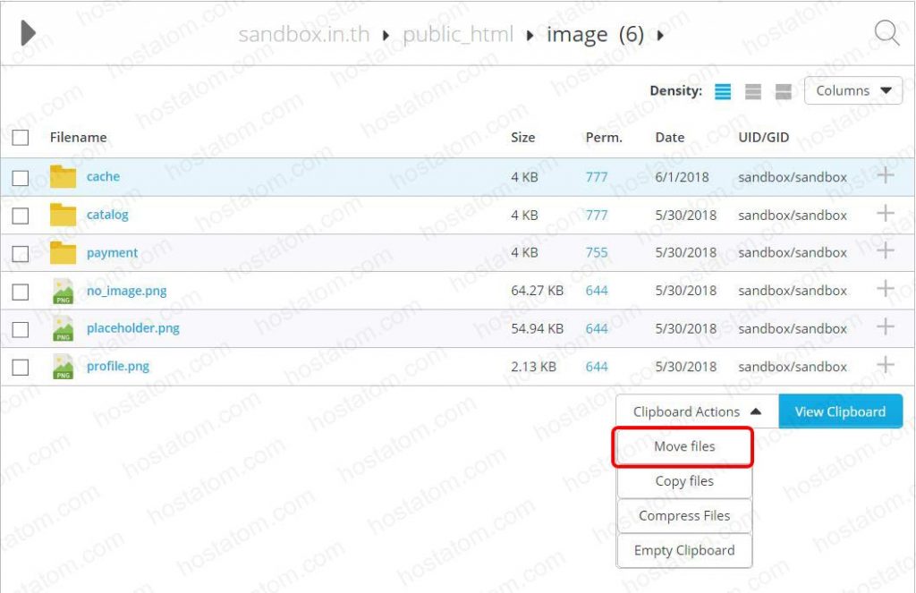 วิธีการย้าย File ด้วย File Manager ใน DirectAdmin Control Panel - HostAtom Knowledge Base