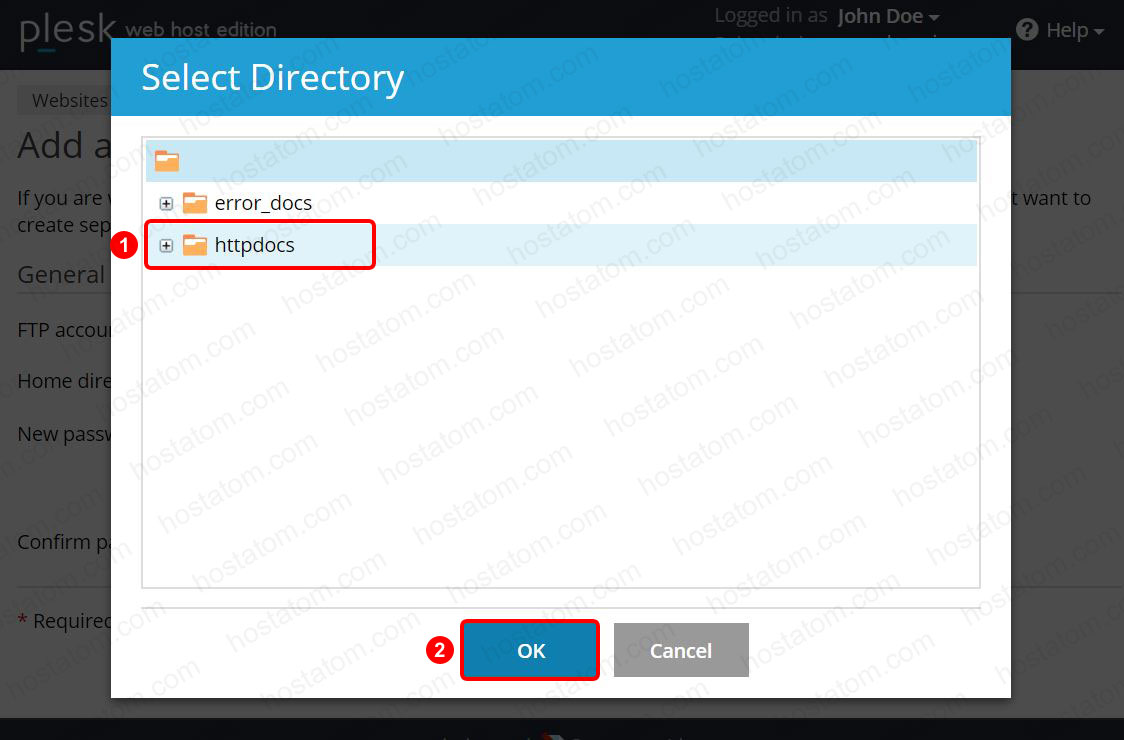 วิธีการเพิ่ม ลบ และแก้ไข FTP account ใน plesk - HostAtom Knowledge Base