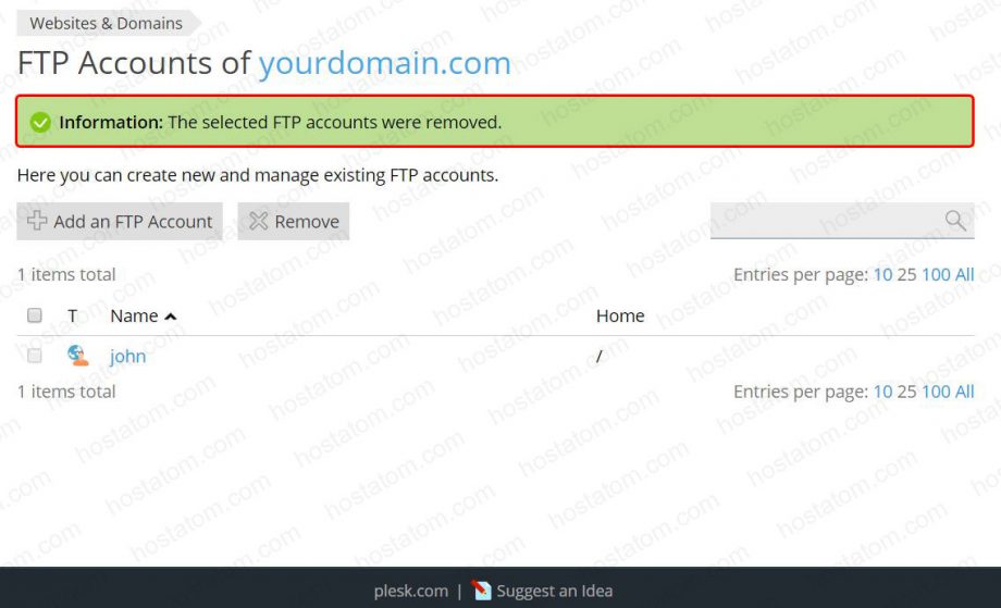 วิธีการเพิ่ม ลบ และแก้ไข FTP account ใน plesk - HostAtom Knowledge Base