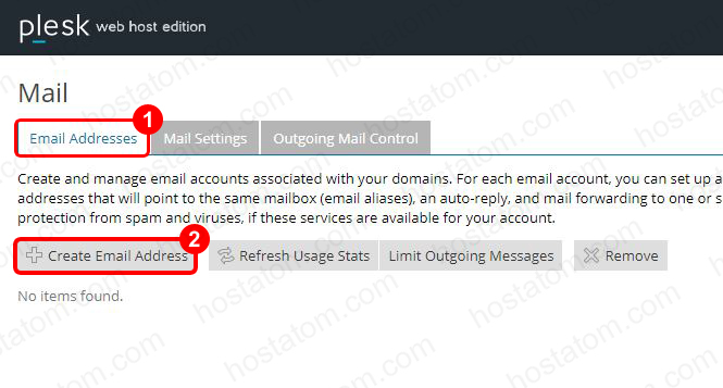 วิธีการสร้างบัญชีผู้ใช้งาน E-Mail ใน plesk - HostAtom Knowledge Base
