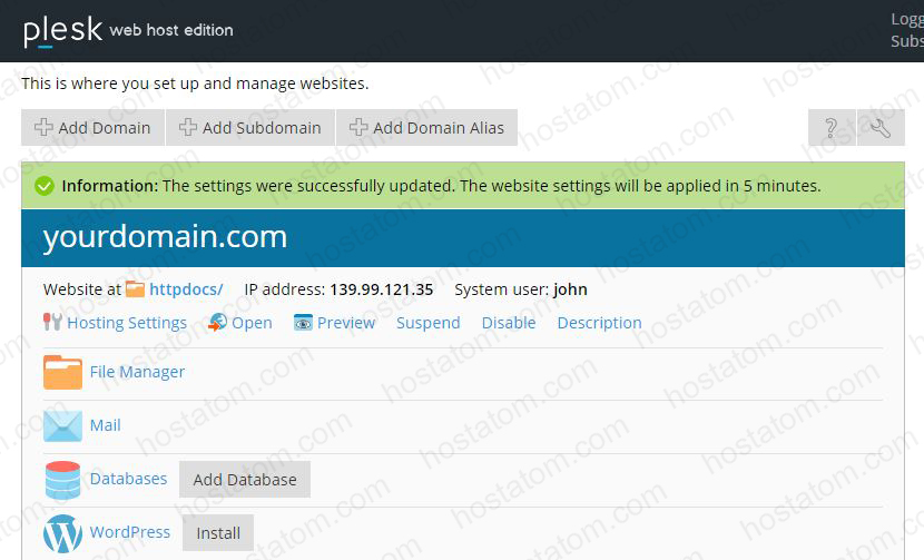 การเปลี่ยน Php Version ให้กับ Website ใน Plesk Hostatom Knowledge Base