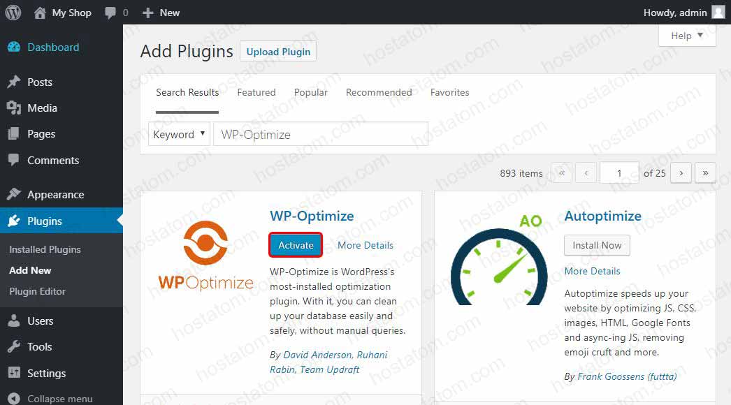 วิธีเพิ่มความเร็วให้ Wordpress โดยการ Optimize Database - HostAtom Knowledge Base