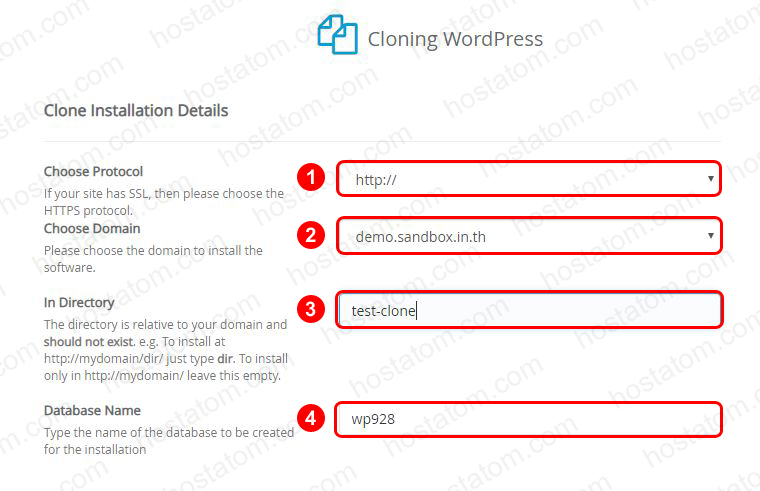 การ Clone เว็บ WordPress ด้วย Softaculous - HostAtom Knowledge Base
