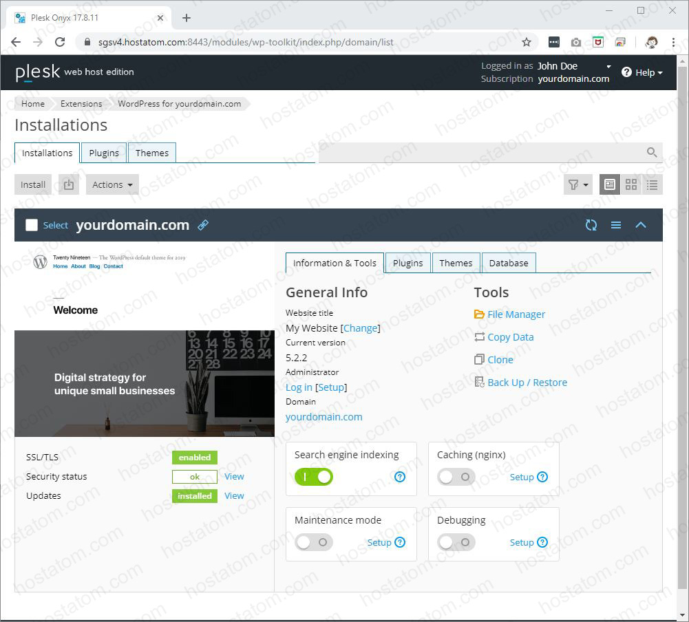 การติดตั้ง Wordpress ผ่าน Wordpress Toolkit บน Plesk Hostatom Knowledge Base