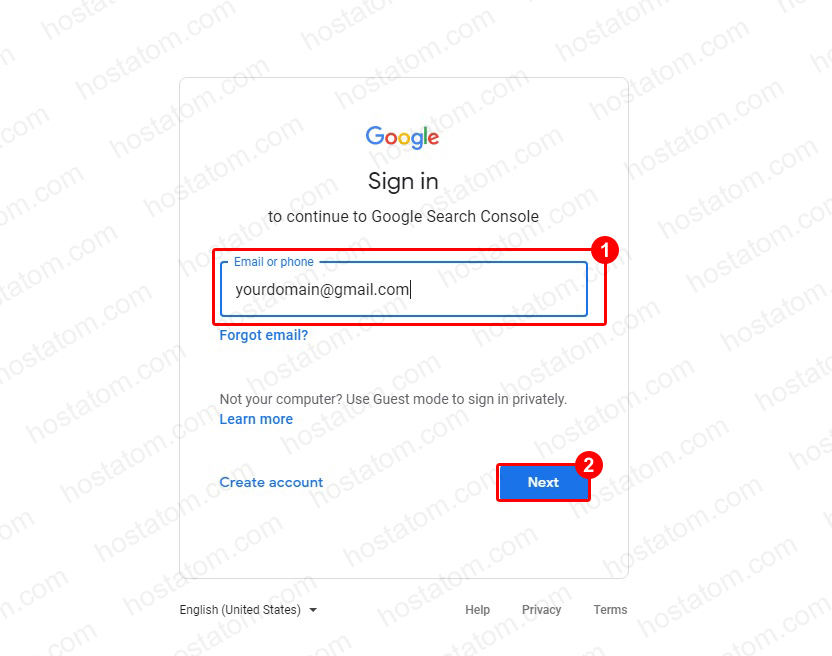 วิธีเพิ่มเว็บไซต์เข้า Google Search Console - HostAtom Knowledge Base