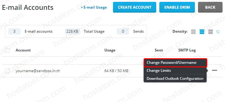 วิธีการเปลี่ยนรหัสผ่าน E-Mail Account - HostAtom Knowledge Base