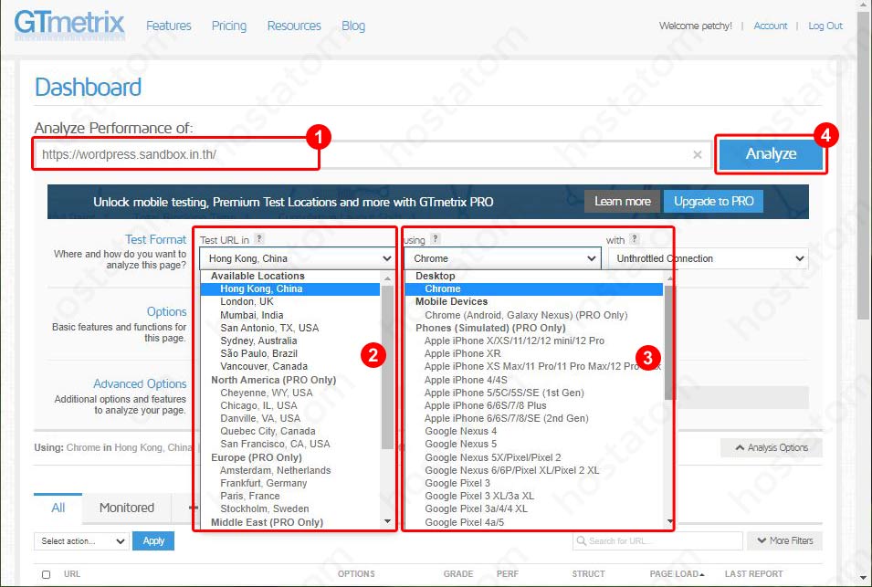 การใช้งาน GT Metrix - HostAtom Knowledge Base